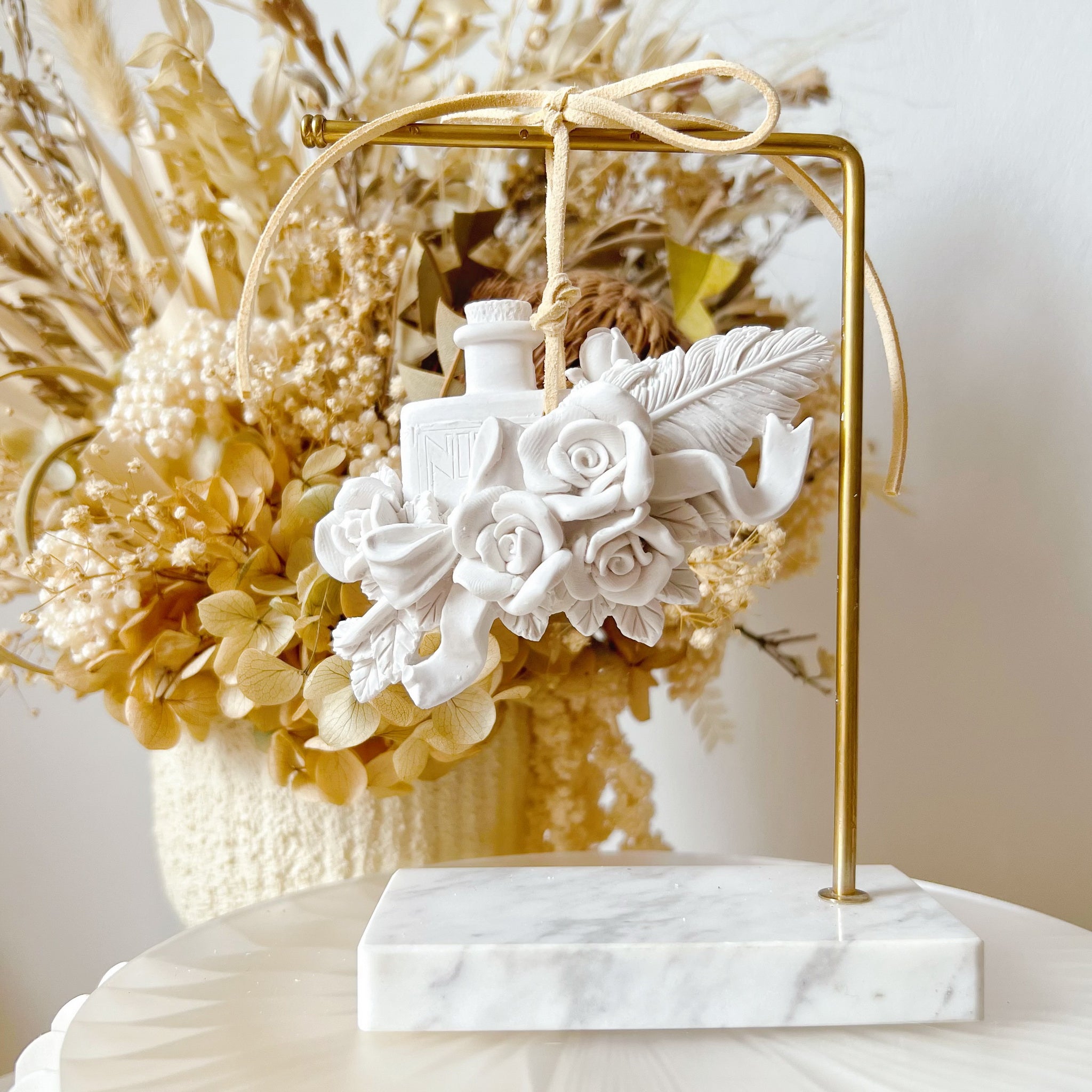 Custom Air Freshener, Quill Ink Flower Hanging Diffuser, LMJ Candles